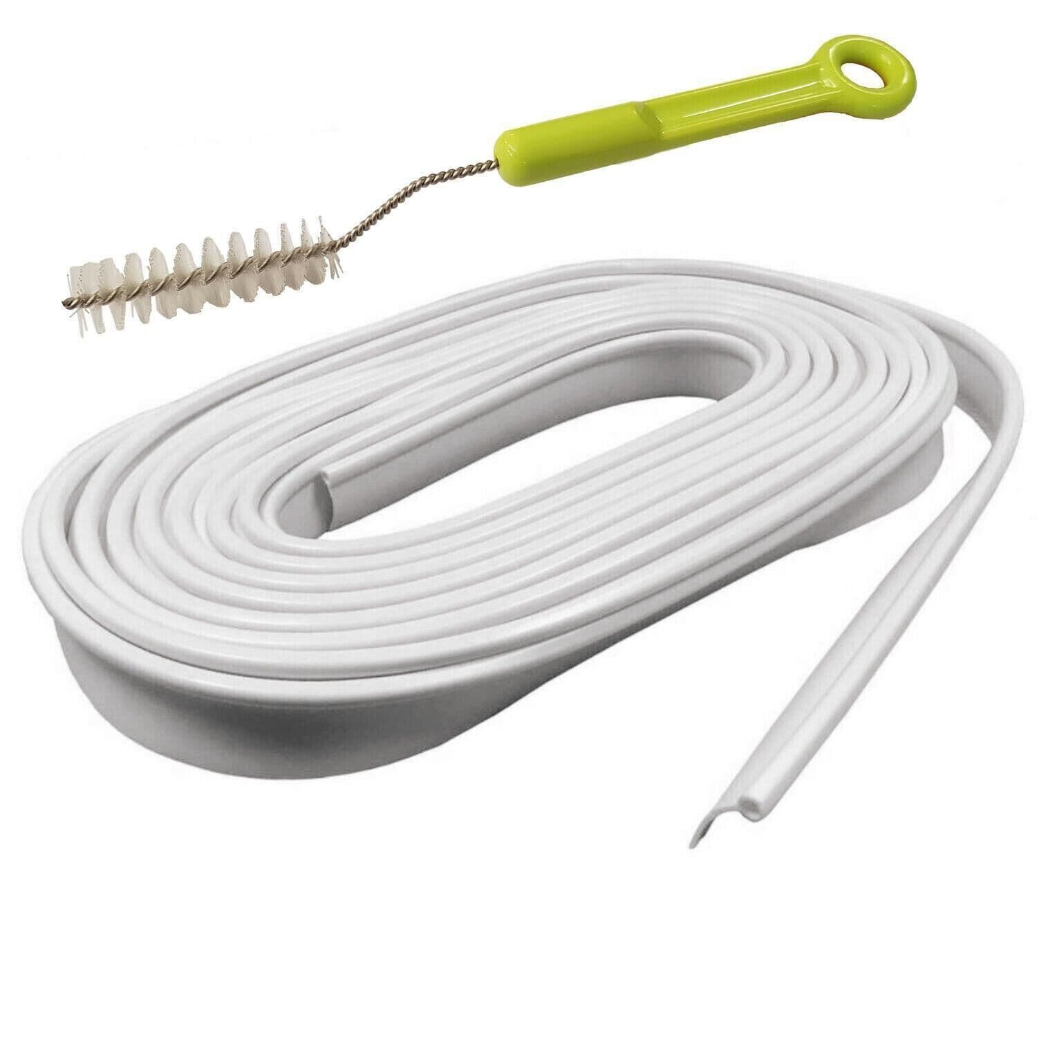 2 x WHITE CARAVAN AWNING RAIL PROTECTOR STRIPS x 12 metres BRUSH motorhome