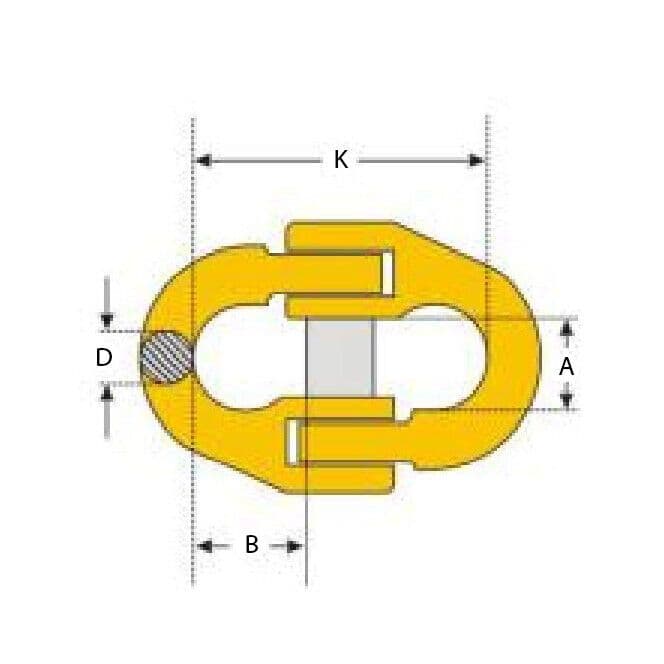 20mm GRADE 8 ALLOY STEEL CHAIN COMPONENT CONNECTORS lifting lashing pulling