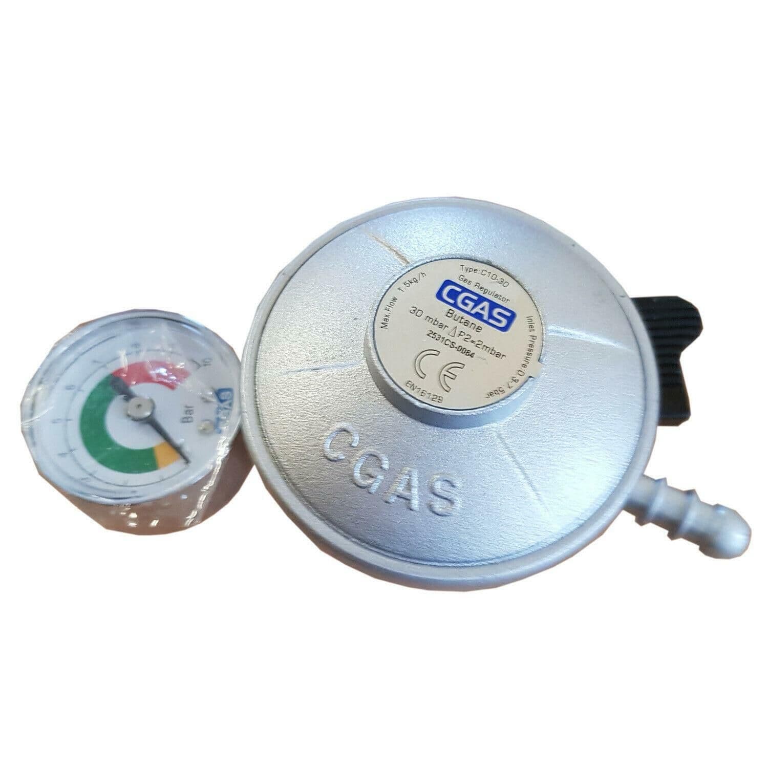 21mm BUTANE GAS CLIP ON REGULATOR with GAUGE EN16129 - calor / flogas ...