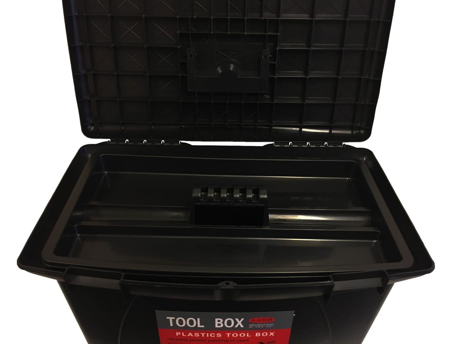 22" Large Tool Box Plastic Storage Organiser Carry handle Lockable ...