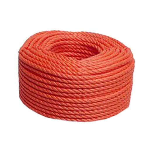 220 metres x 8mm Orange 3 Strand Polyethylene Rope fishing boat marine ...