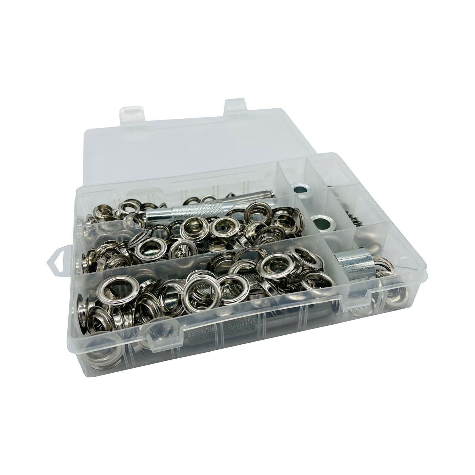 230 pcs 10mm/12mm/14mm Steel Grommet Eyelet Kits tarpaulin leather ...