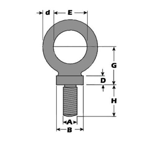 24mm DYNAMO EYEBOLT TO BS4278 TABLE 3 SWL 2 TONNE lifting pulling machinery
