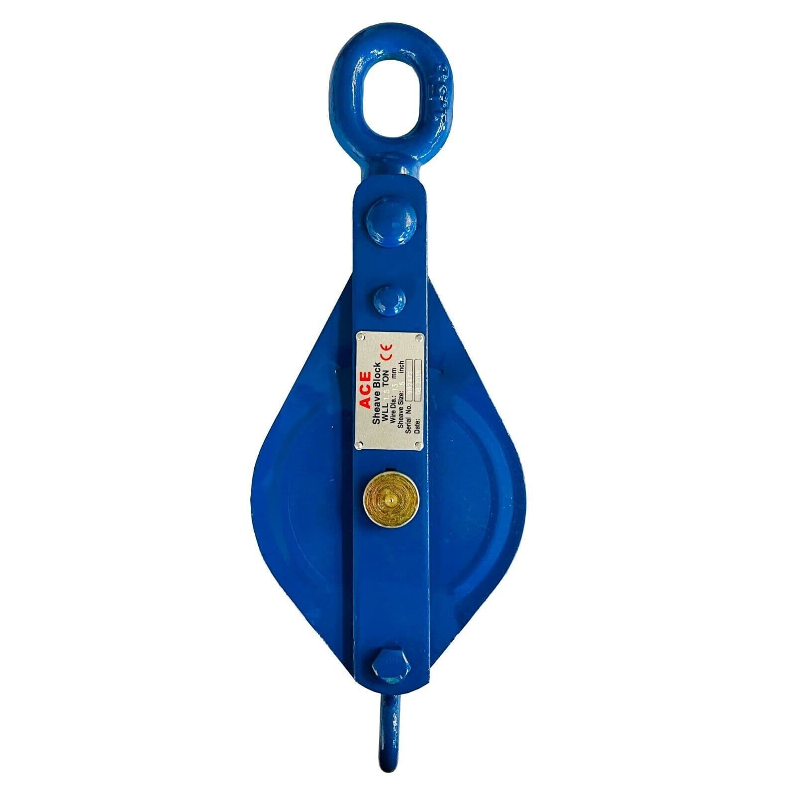 250mm SINGLE PULLEY BLOCK with S O E 22mm wire rope SWL 5 TON rigging ...