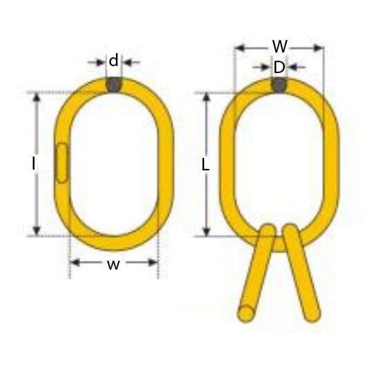 25mm 10mm chain GRADE 8 QUAD MASTER LINK ASSEMBLY 7 8T wire rope ...