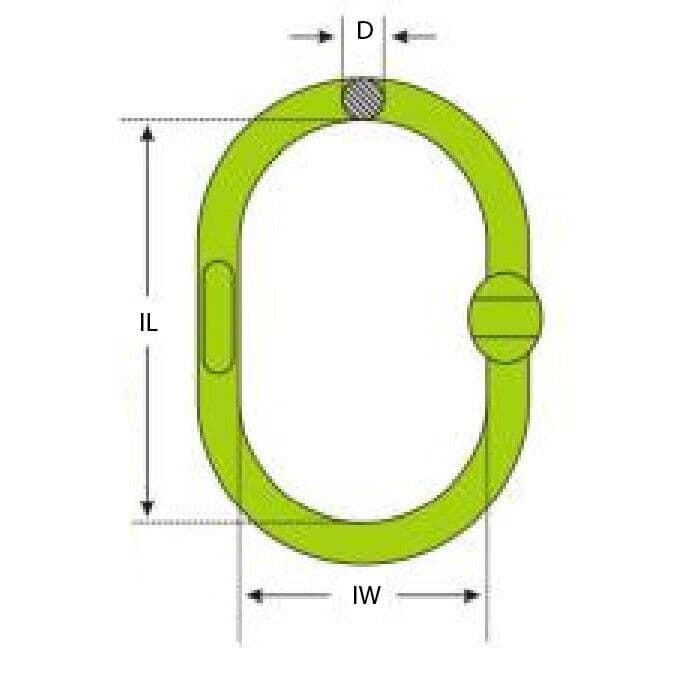 25mm GR 100 HIGH STRENGTH MASTER LINK 10T chain wire rope webbing sling ...