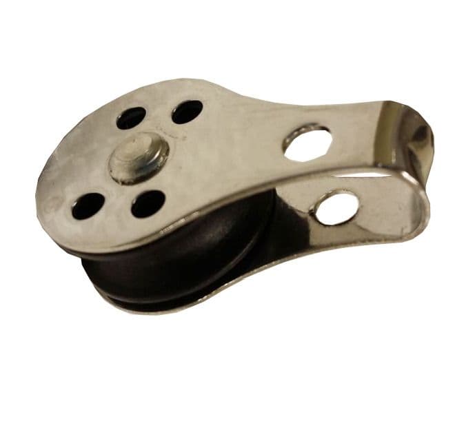 25mm STAINLESS STEEL MARINE PULLEY BLOCK with NYLON SHEAVE deck rope yacht