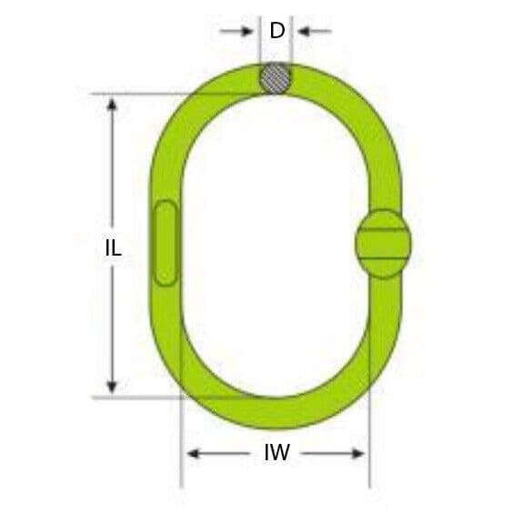 28mm G10 SINGLE MASTER LINK 340mm x 180mm 6 7T wire rope lifting chain ...