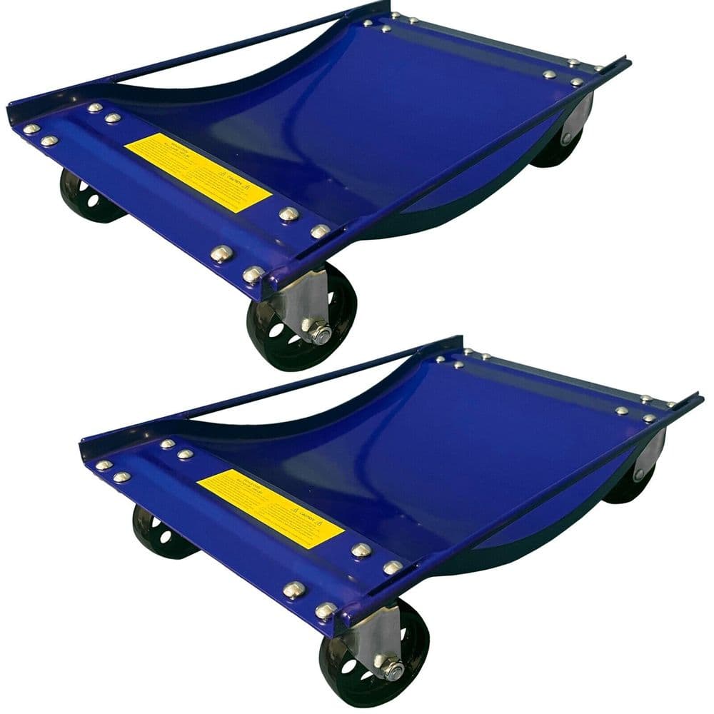 2x Car Wheel Tyre Dolly Skate 2000lbs Vehicle Positioning Trolley Heavy ...
