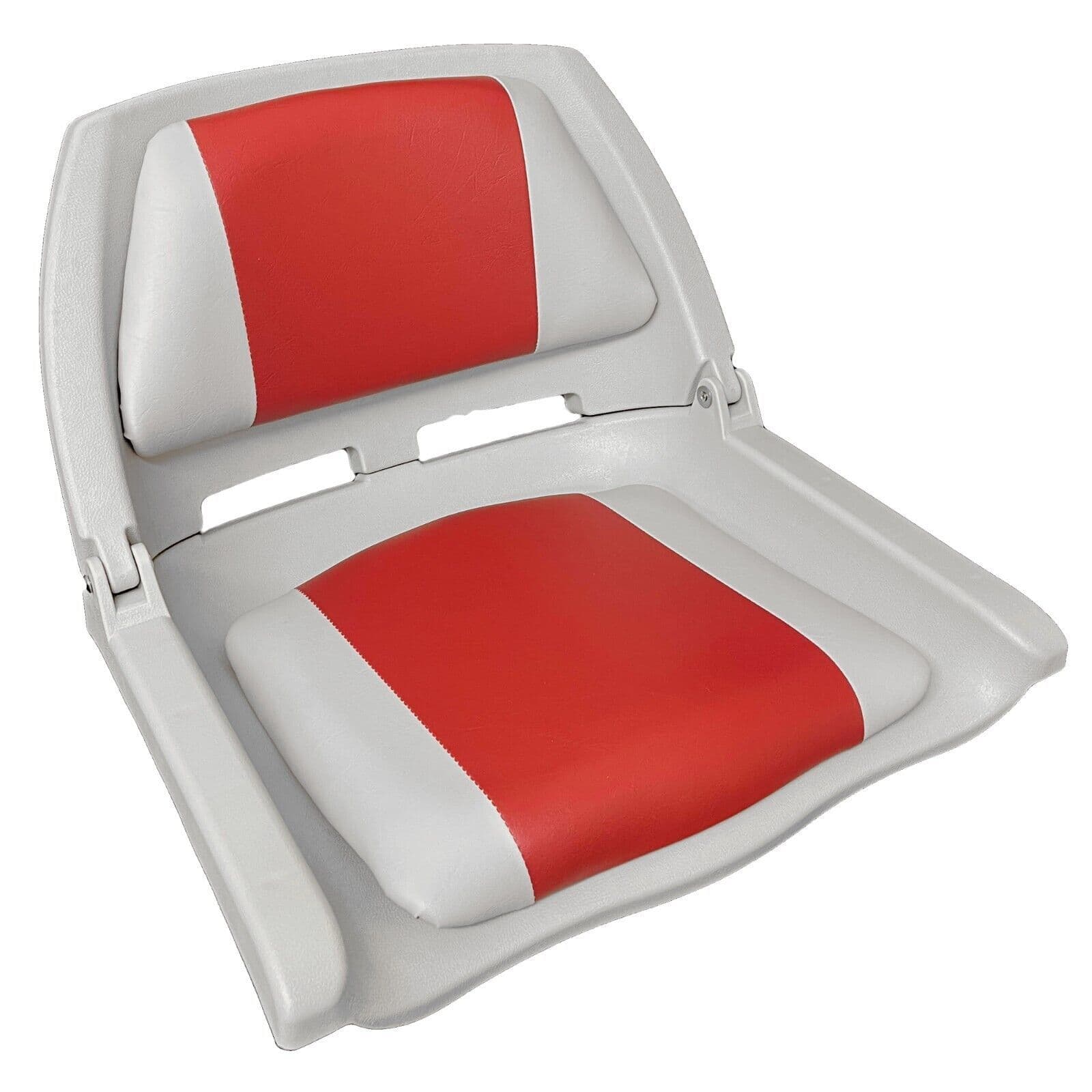 2x Folding Boat Seat Padded Marine Vinyl Grey & Red Yacht Yishing Rib ...
