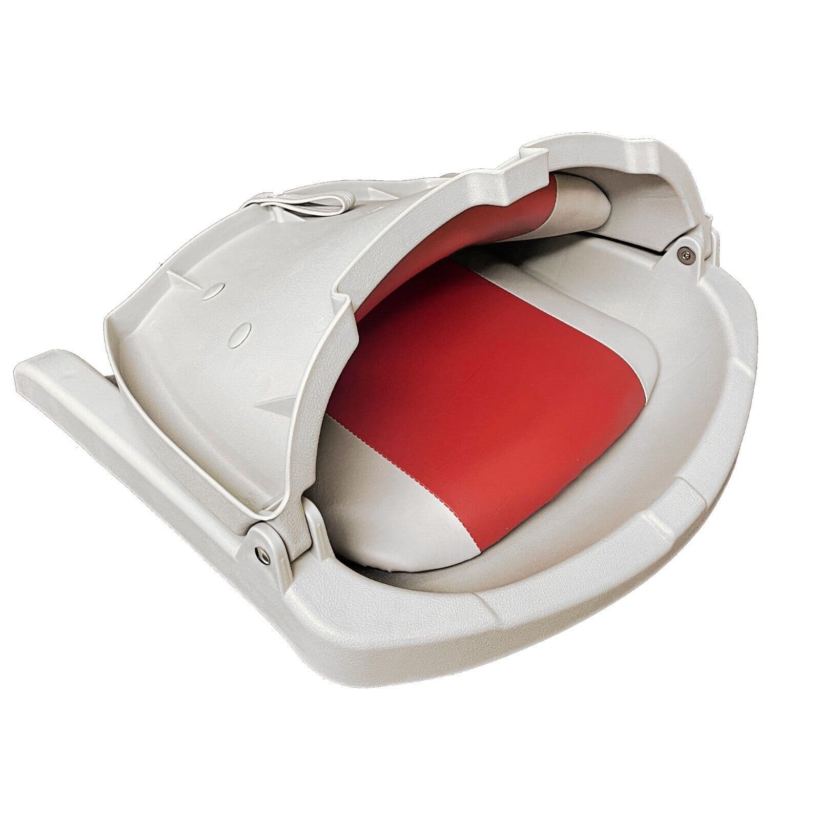 2x Folding Boat Seat Padded Marine Vinyl Grey & Red Yacht Yishing Rib ...