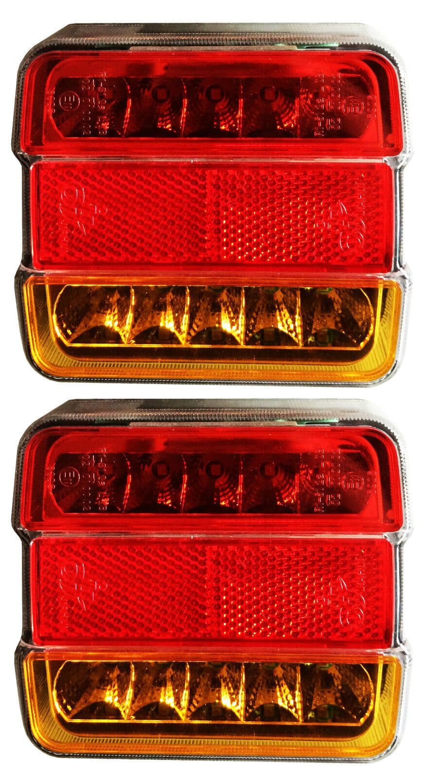 2x LED Rear Tail Lights Indicator Stop 12v Trailer Board Lamps Caravan ...