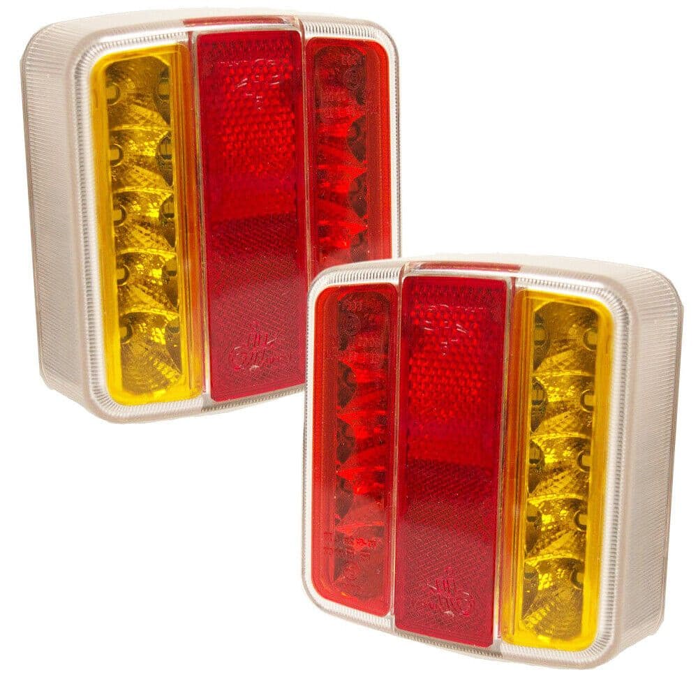 2x LED Rear Tail Lights Indicator Stop 12v Trailer Board Lamps Caravan ...