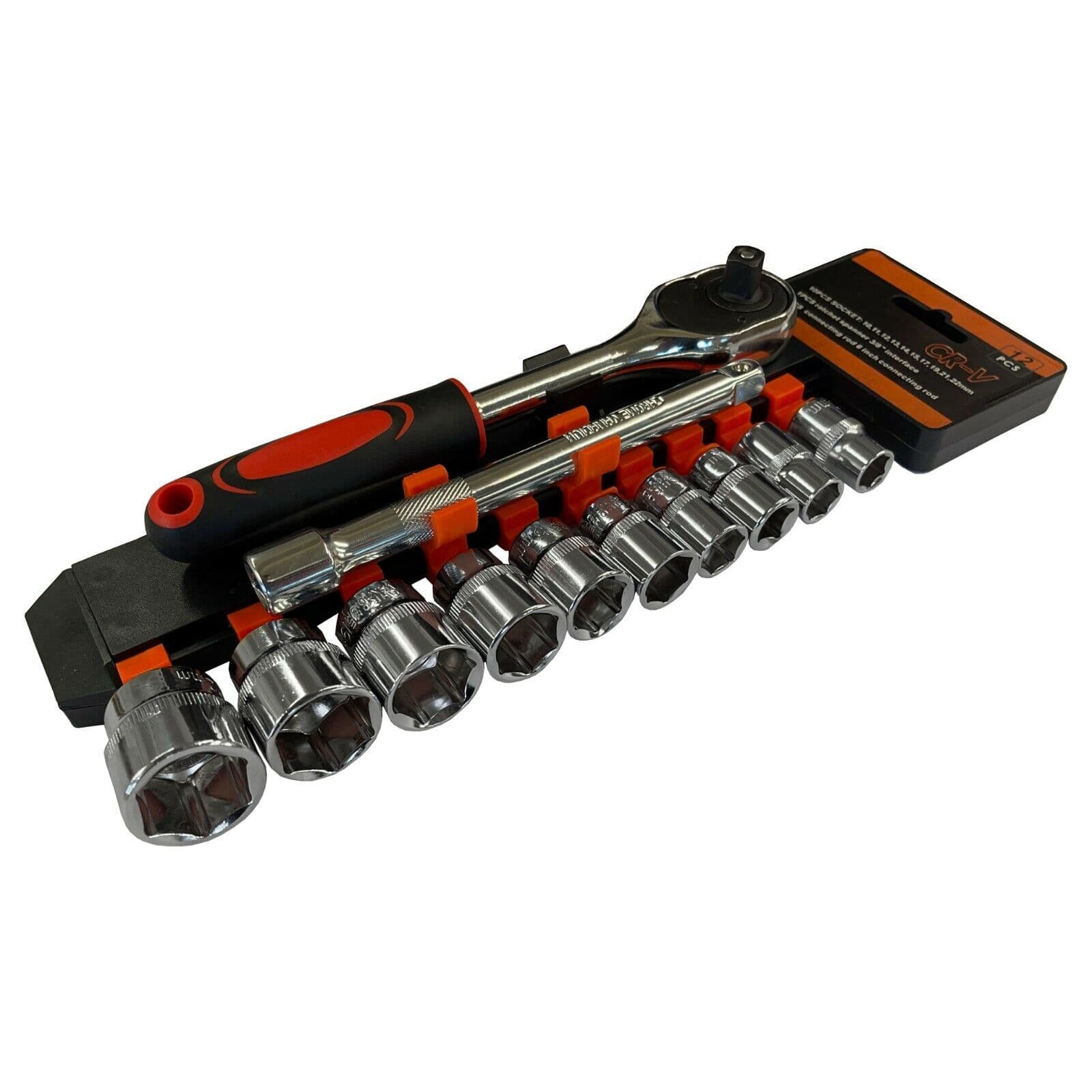 3/8" CHROME VANADIUM TORQUE RATCHET WRENCH SET 12 pcs garage mechanic ...