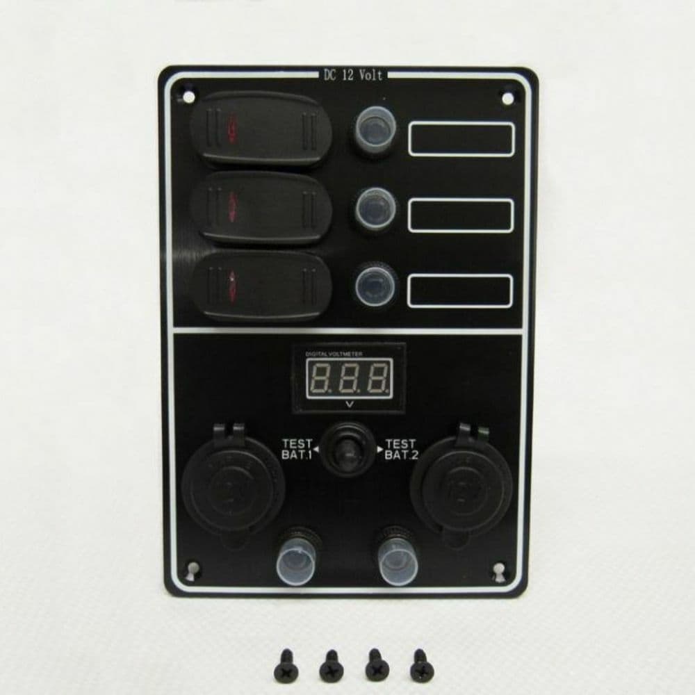 3 GANG 12v WATER RESISTANT SWITCH PANEL WITH CIRCUIT BREAKER marine ...