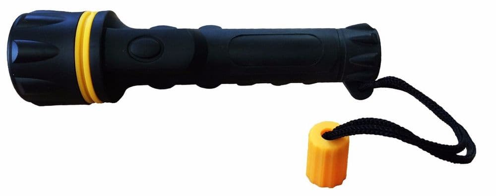 3 LED HEAVY DUTY SHOCK RESISTANT RUBBER TORCH FLASHLIGHT with FREE ...