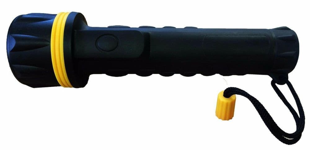 3 LED LARGE HEAVY DUTYSHOCK PROOF RUBBER TORCH FLASHLIGHT