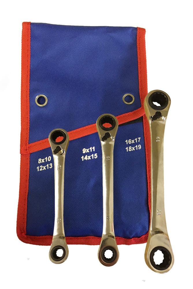 3 pc set x 12 sizes RATCHET SOCKET WRENCH SET 8 9 10 11 12 13 14 15 16 ...