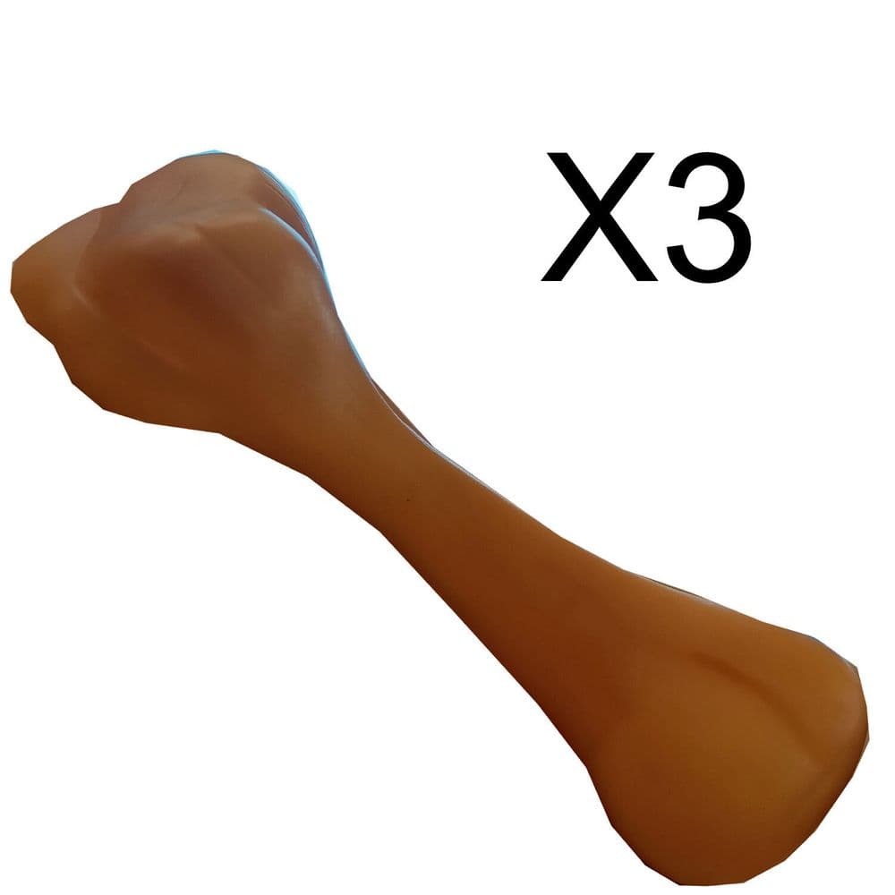 3 x DOG SQUEAKY BONE TOY pet play