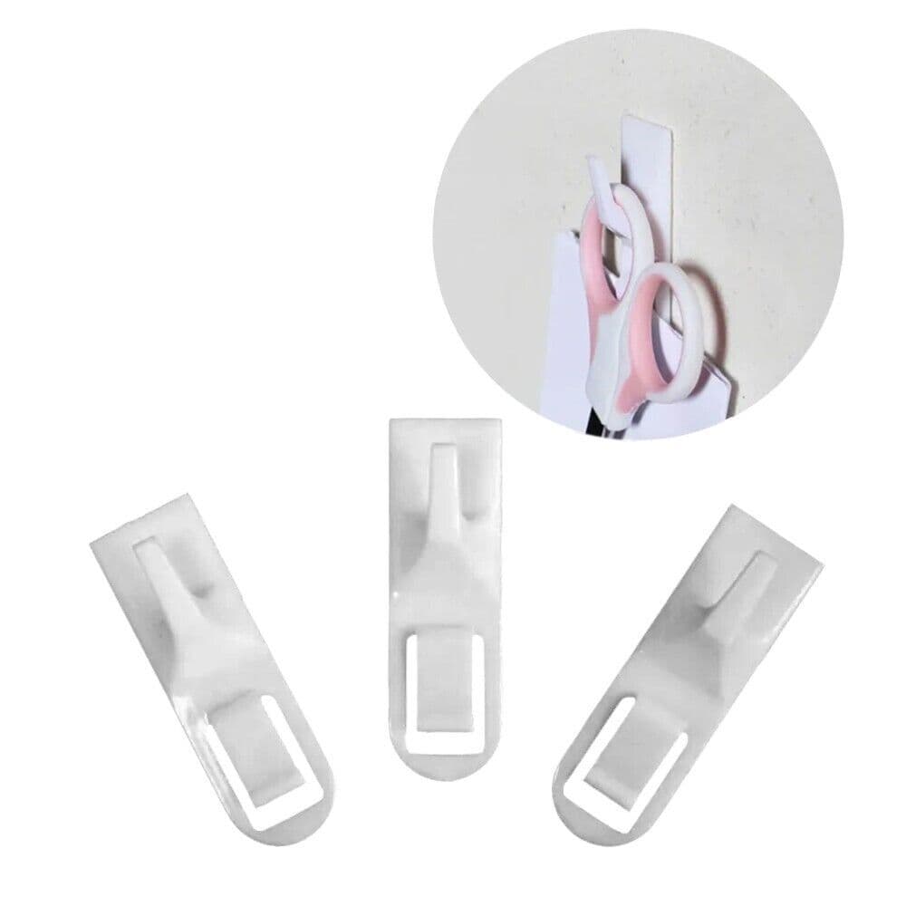 3 x Self Adhesive Hooks Wall Hanger Multi Purpose Sticky Coat Key Note ...