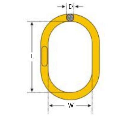 32mm 140 X 270 INSIDE GRADE 8 SINGLE MASTER LINK 17T chain wire rope ...