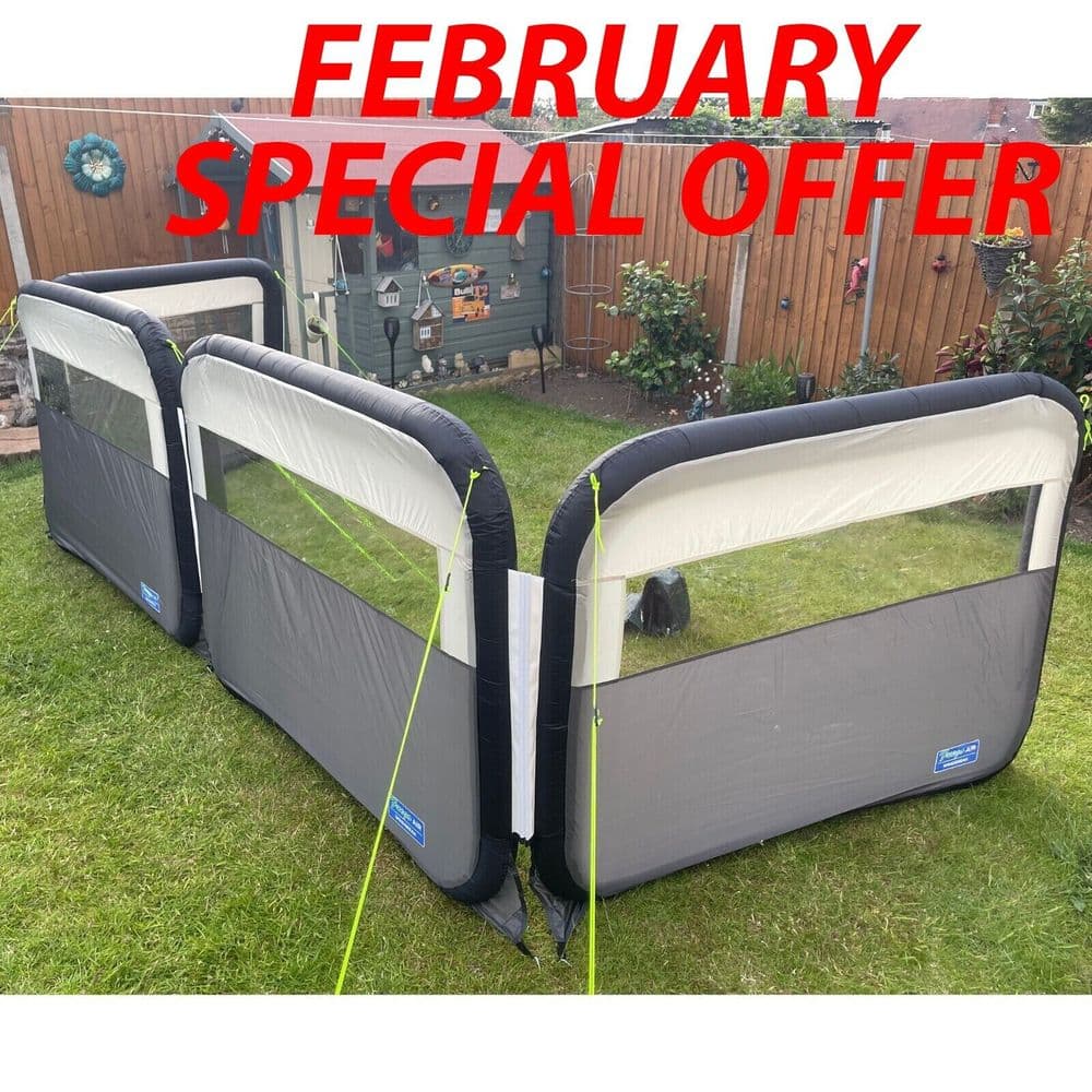 4 Panel Inflatable Air Windbreak 6 5 metre camping caravan motorhome beach