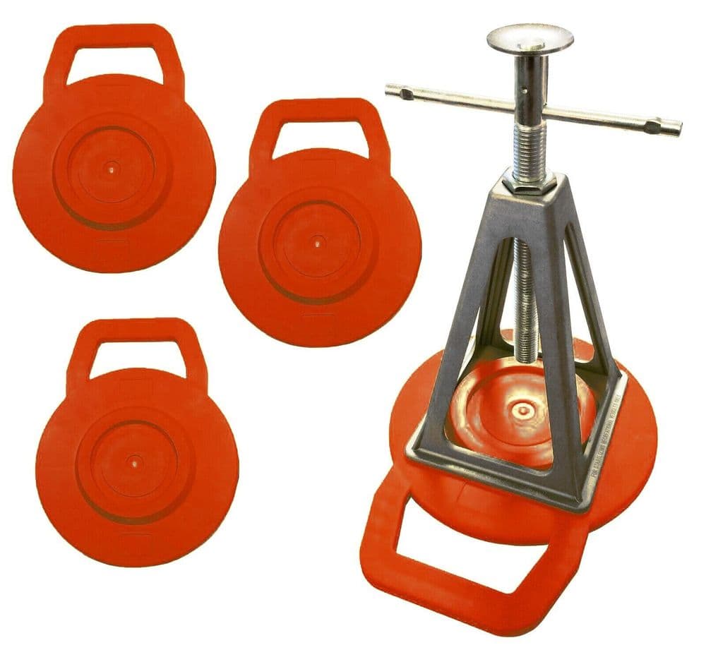 4 pc set JACK STAND SUPPORT PLATES WITH HANDLE axle stands NEW VERSION