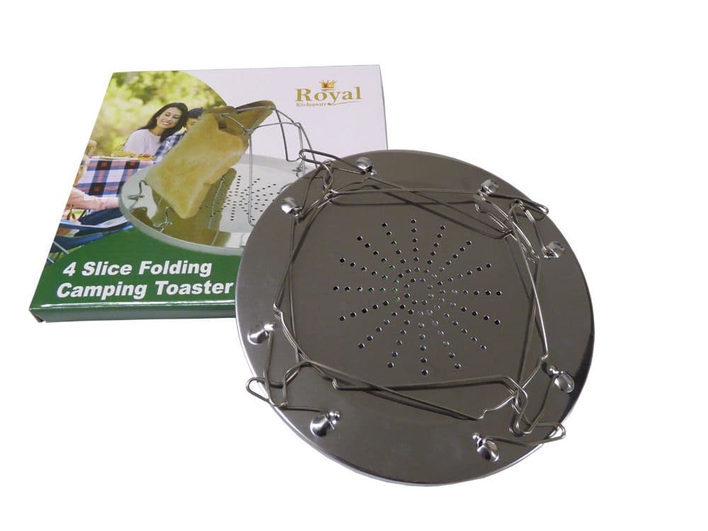 4 SLICE FOLDING CAMPING TOASTER for GAS STOVE / HOB caravan motorhome boat
