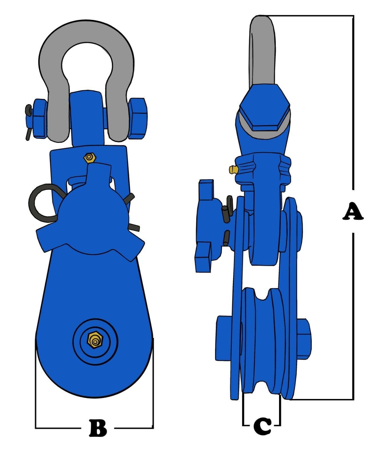 4 Tonne Lightweight Snatch Block Swivel Shackle 4x4 Recovery off road ...
