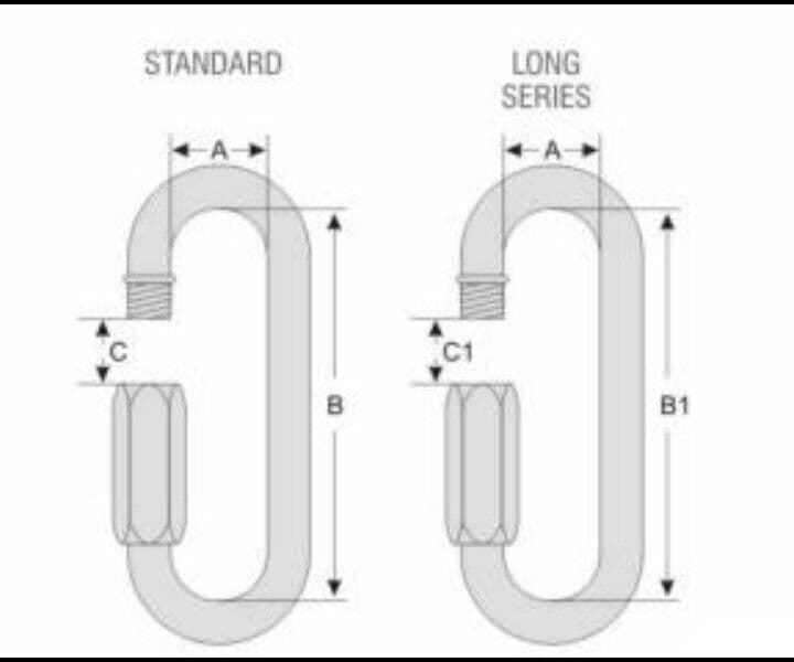 4 x 3 5mm GALVANISED LONG SERIES QUICK LINK chain wire rope rigging marine