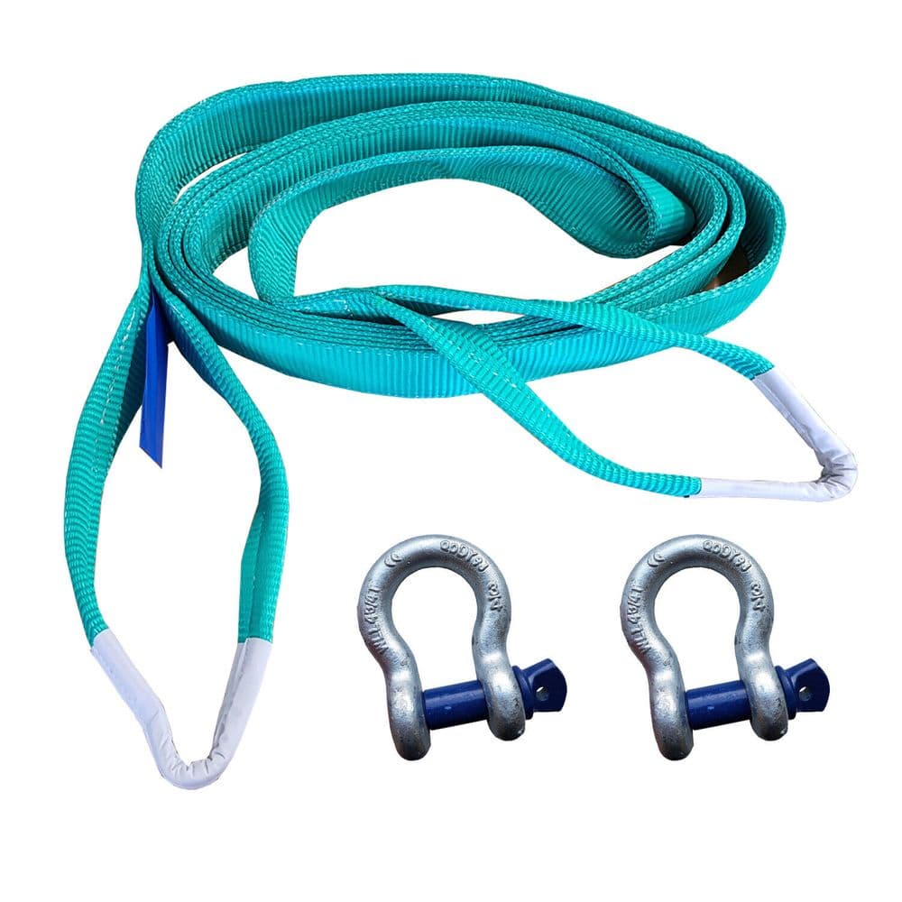 4 x 4 RECOVERY WINCH 14T x 10 Metre TOWING TREE STROP TOW STRAP off road