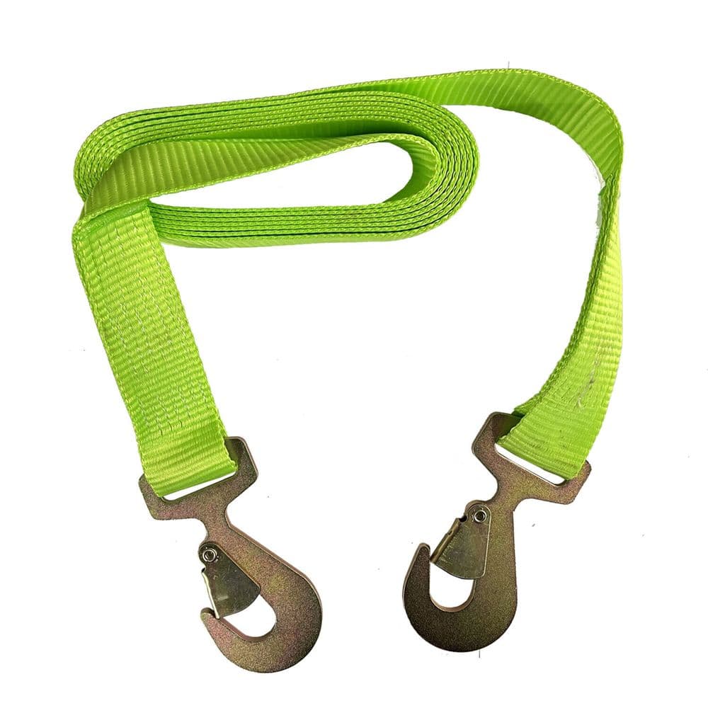 4 x 4 RECOVERY WINCH TOWING HI-VIS TOW STRAP x 4 Metres SNAP HOOKS ...