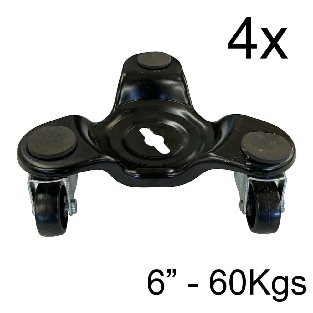 4 x 6" 3 WHEEL TRI DOLLY MOVER TROLLEY x 60kgs furniture moving caddy ...