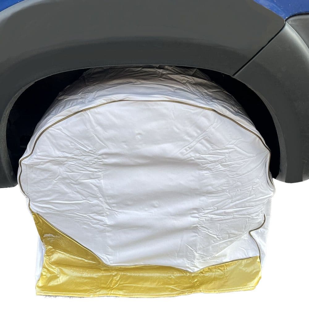 4 x Motorhome Wheel Tyre Covers Deluxe Lined Vinyl 15"-16" / 80cm