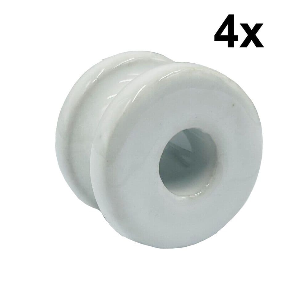 4 x Porcelain Donut Insulators Electric Fencing Doughnut ring wire farm