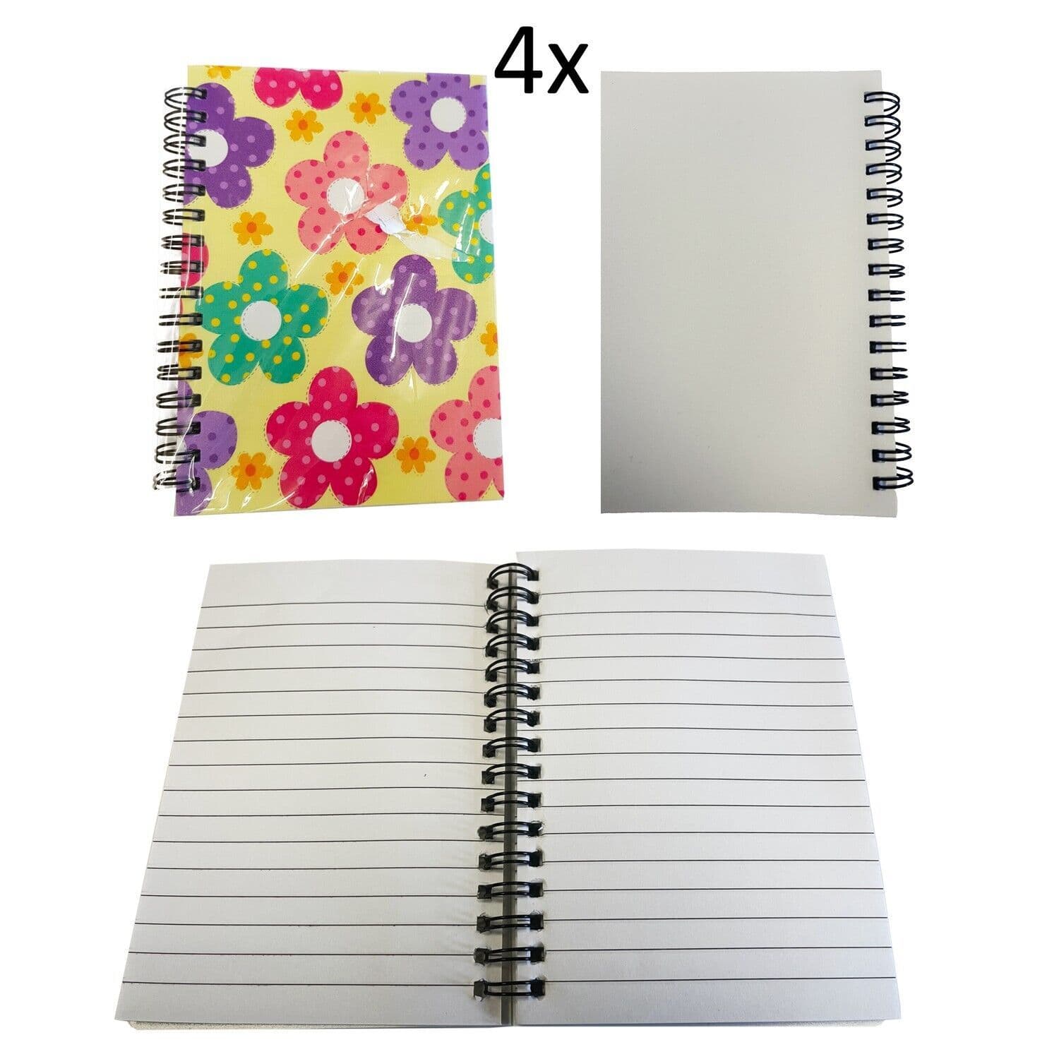 4 x RULED NOTEBOOKS LINED NOTE PAD WRITING LIST PAPER A6 school office ...