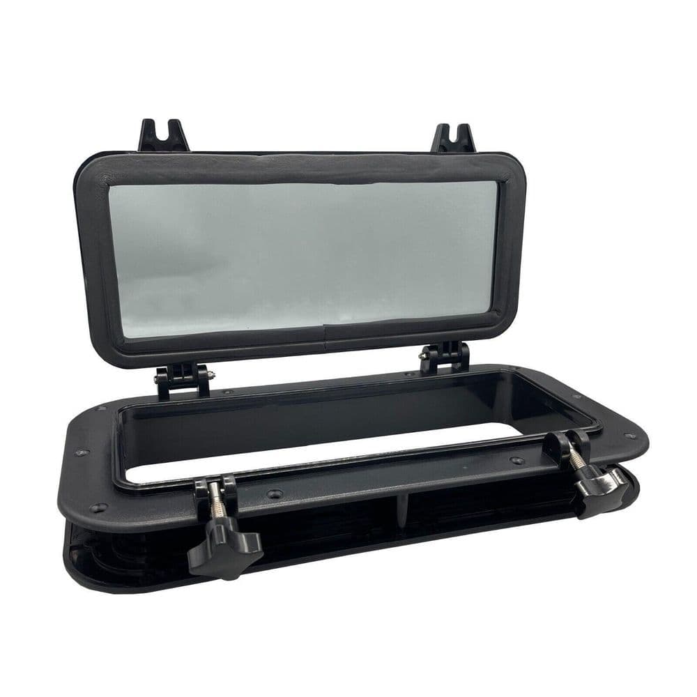 400mm x 200mm Marine Boat Black Rectangular Porthole Window Hatch ...