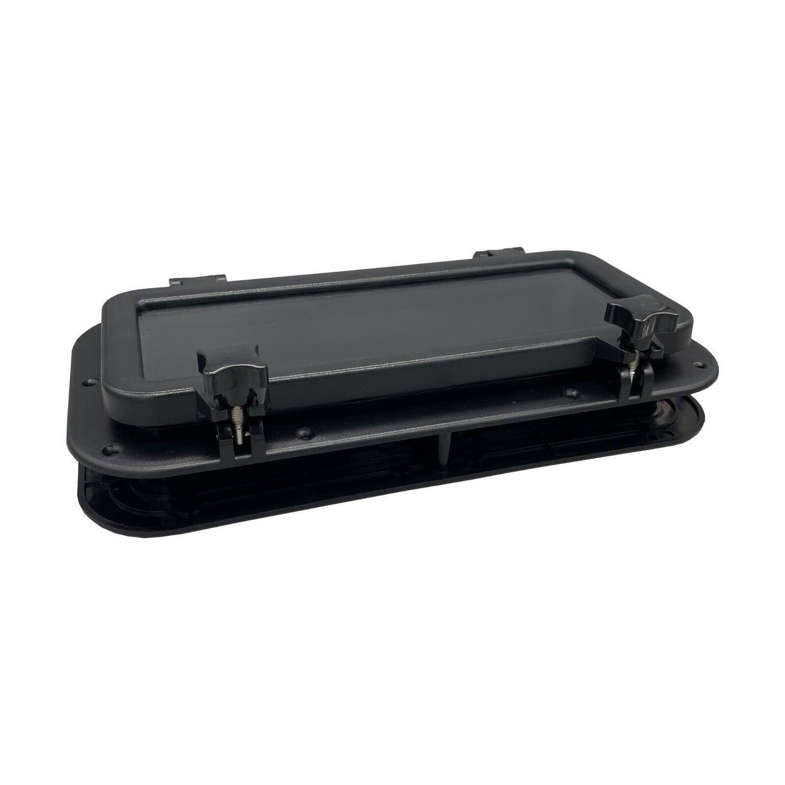 400mm x 200mm Marine Boat Black Rectangular Porthole Window Hatch ...
