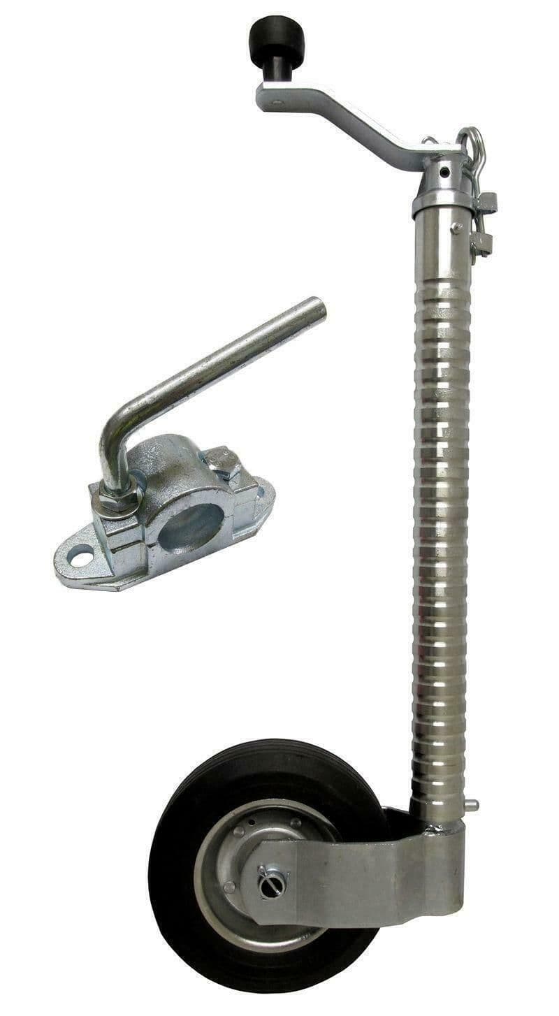 48MM RIBBED JOCKEY WHEEL with heavy duty CAST CLAMP trailer caravan
