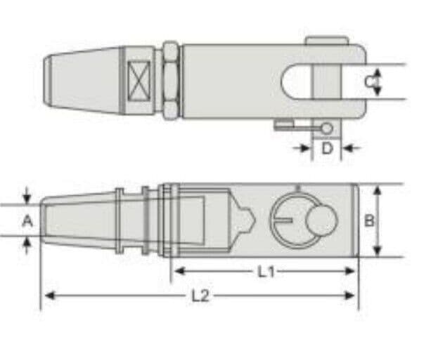 4mm STAINLESS STEEL SWAGELESS FORK TERMINAL marine wire rope rigging ...