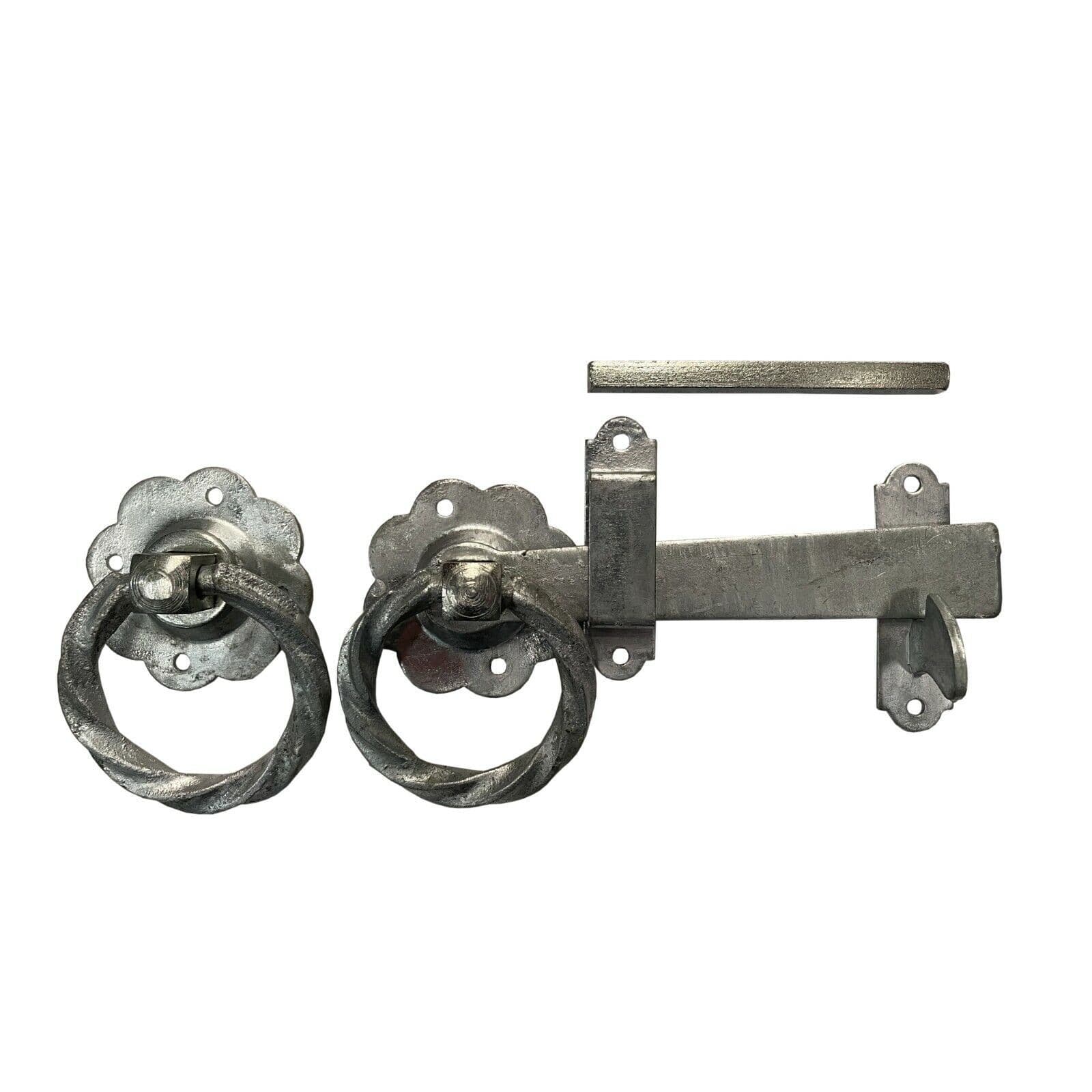 5" GALVANISED TWISTED RING GATE LATCH shed stable barn door pull handle