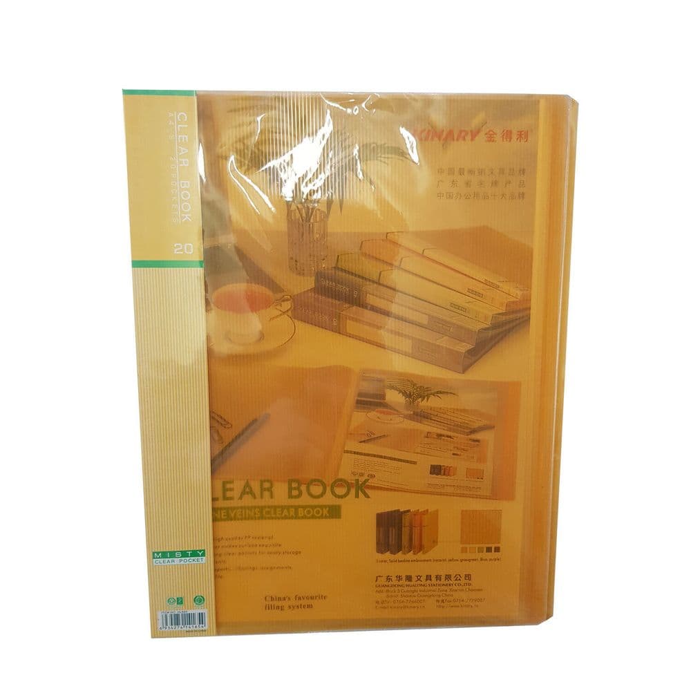 5 x A4 POLY CLEAR POCKET BOOK WALLET 20 pockets a book office school ...