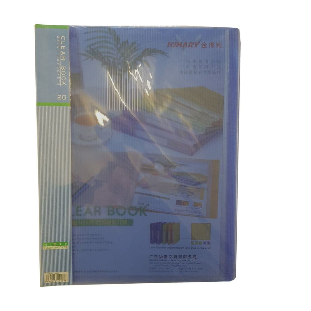 5 x A4 POLY CLEAR POCKET BOOKS - 20 pages per book stationery office ...