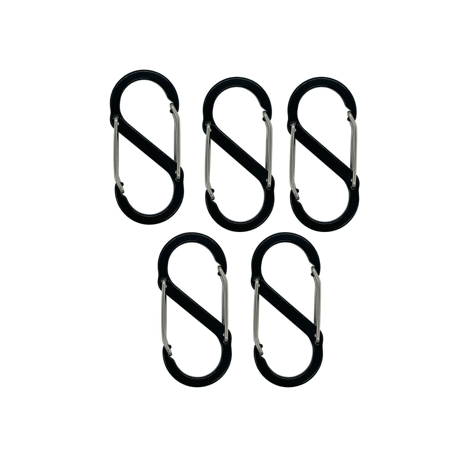 5 x Aluminium lightweight S hooks with safety catches camping awning ...