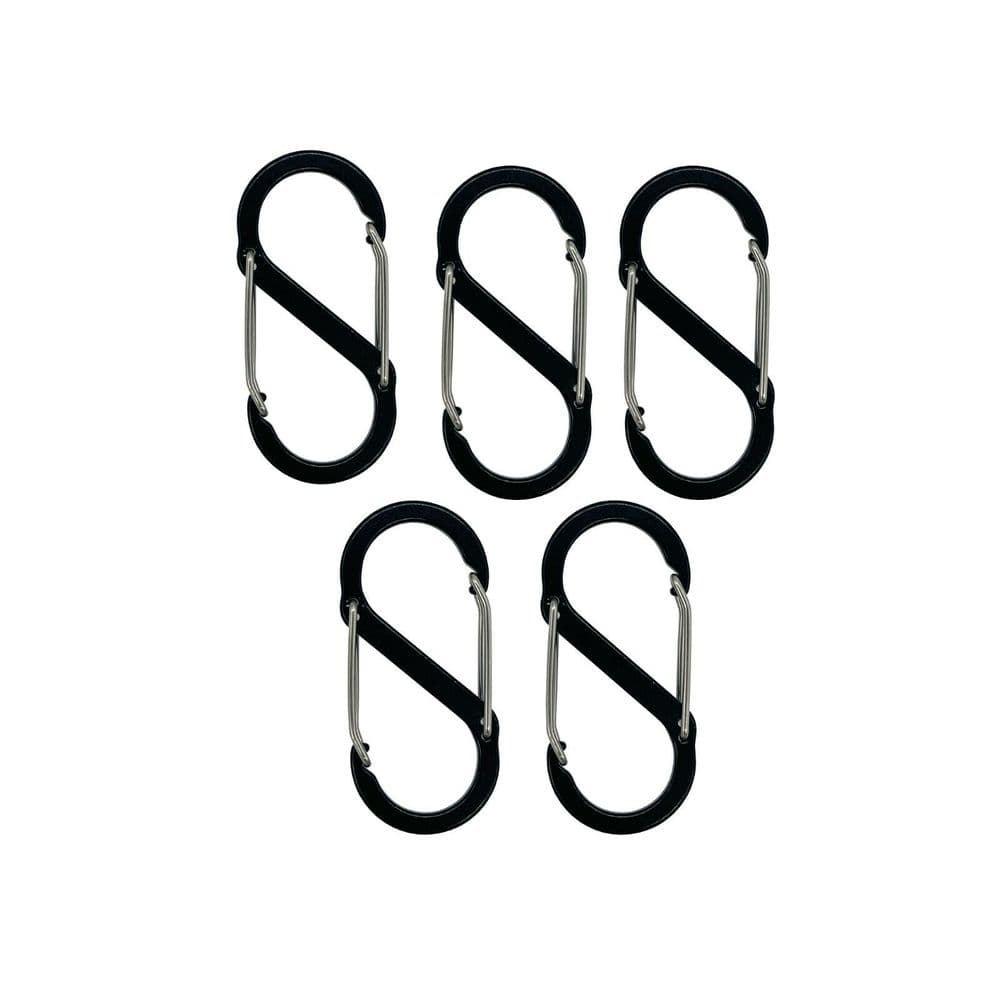 5 x Aluminium lightweight S hooks with safety catches camping awning caravan