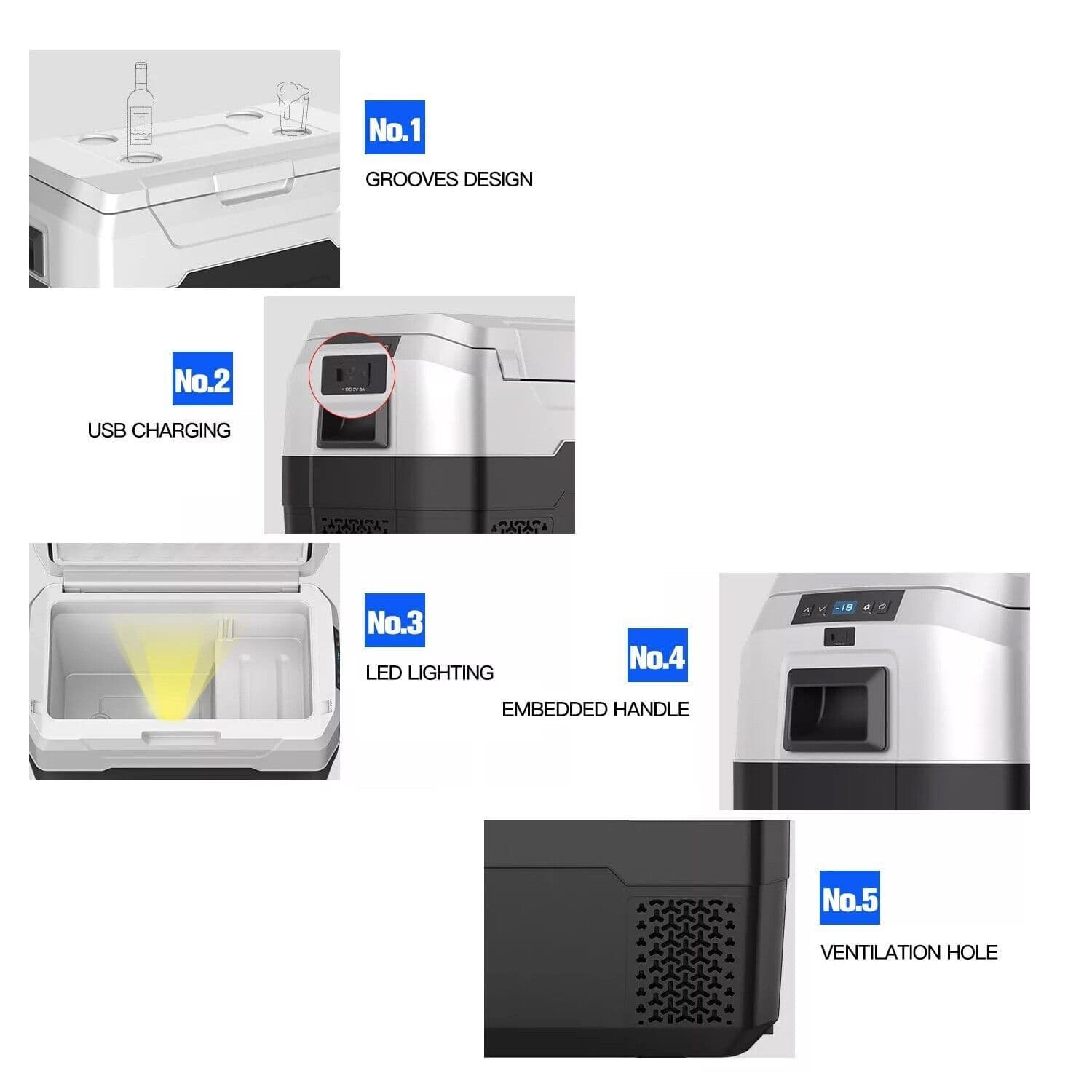 50 Litre 12v 24v Mains Deluxe Compressor fridge freezer caravan totalfreeze