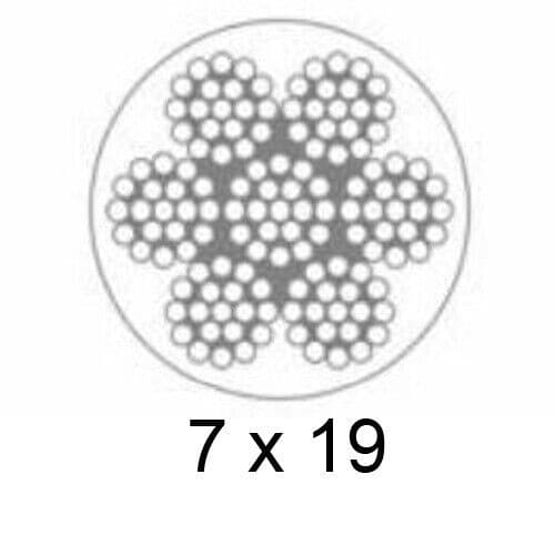 50 metres 10mm GALVANISED 7 x 19 WIRE ROPE WHITE PVC COATED to 12mm gym ...