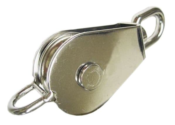 50mm STAINLESS STEEL MARINE SINGLE SHEAVE BLOCK with SWIVEL EYE yacht rope