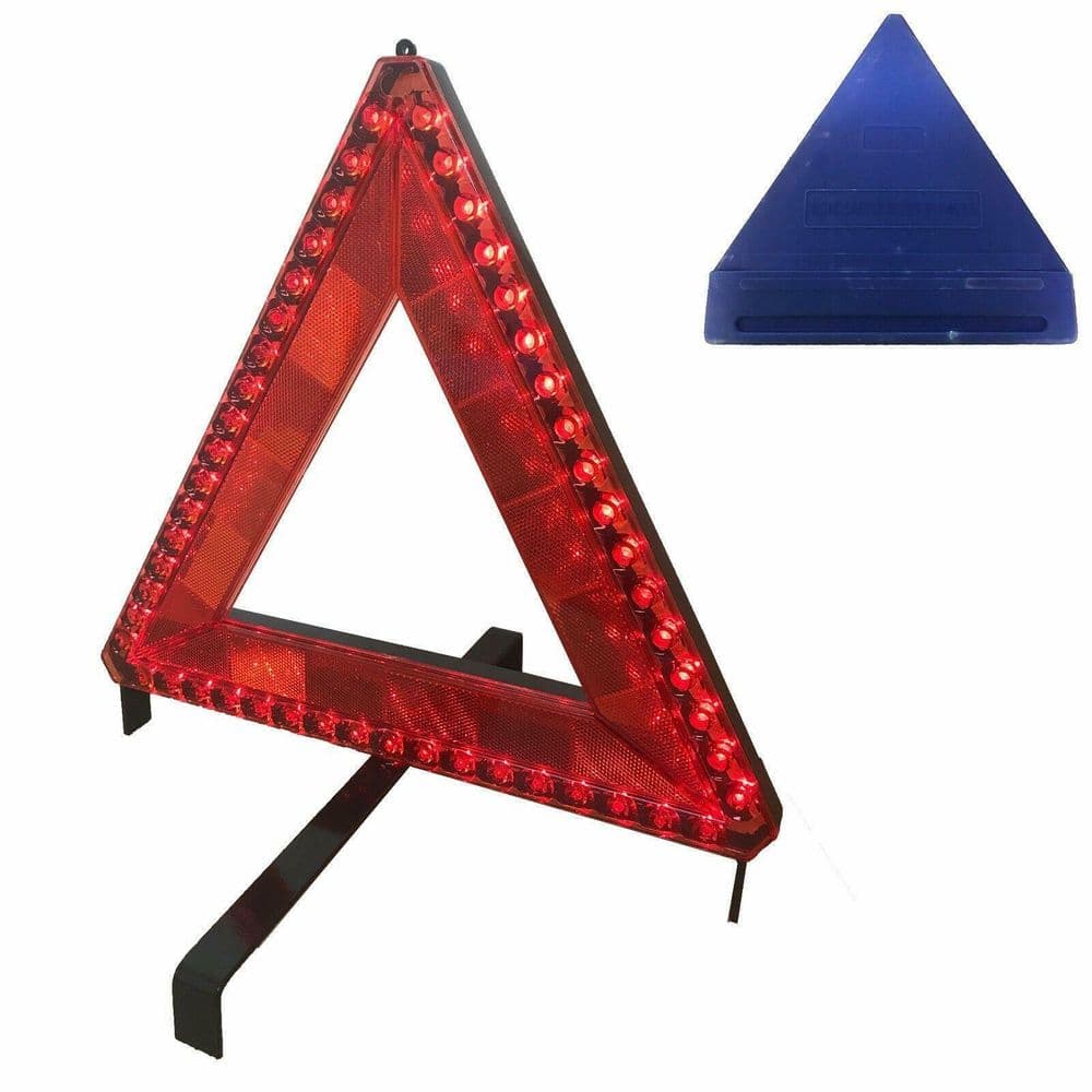 51 pcs LED FLASHING BREAKDOWN WARNING TRIANGLE with 12v 6 mtr CABLE or ...