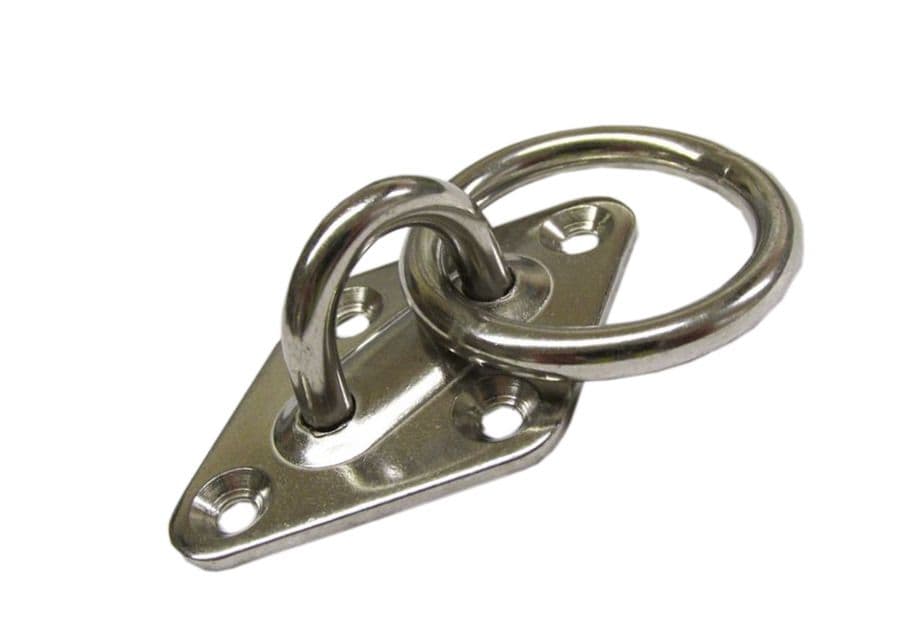 5mm STAINLESS STEEL MARINE DIAMOND EYEPLATE with RING boat yacht deck ...